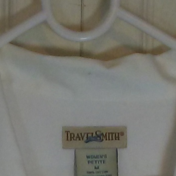 TravelSmith | Tops | Travel Smith White Short Sleeve Blouse | Poshmark